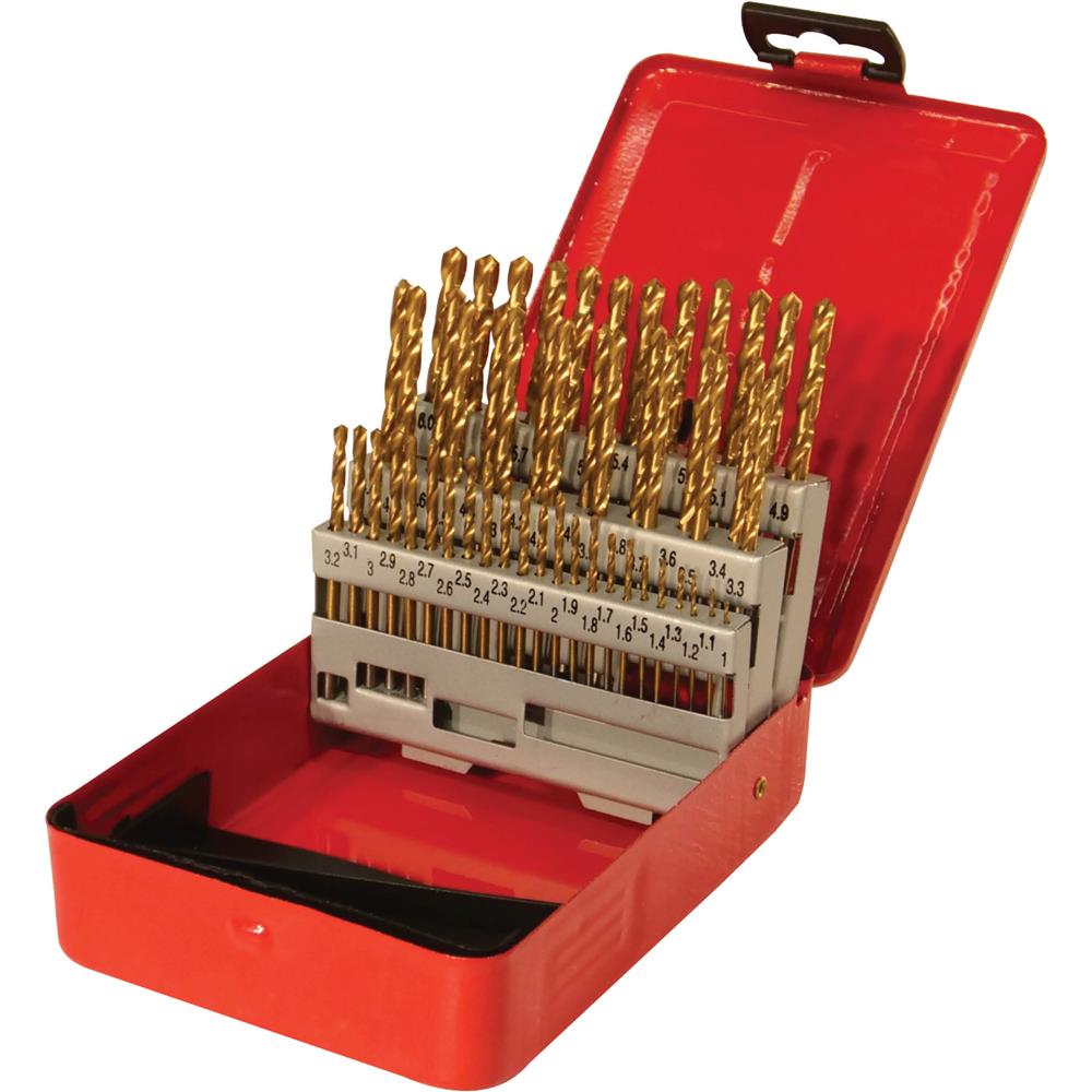 TiN Coated Drill Set - 50 pc. Metric - Grizzly Industrial, Inc.