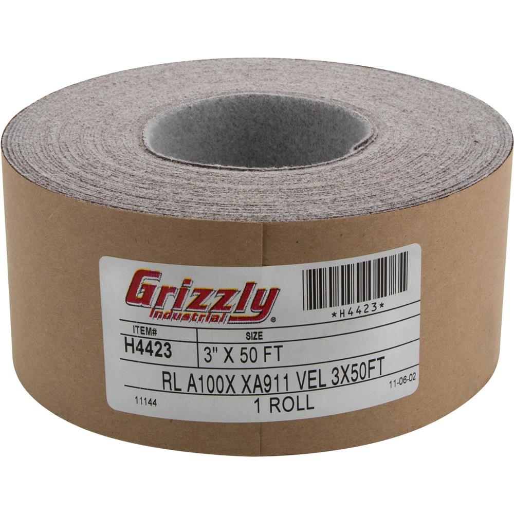Grizzly H4423 - 3" x 50' A/O Sanding Roll 100 Grit, H&L - Grizzly ...
