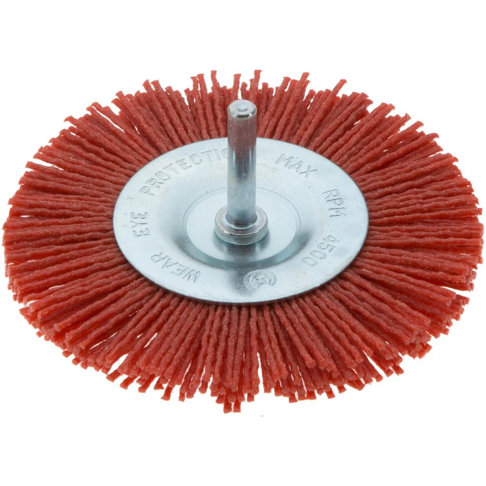 4" Nylon Abrasive Circular Brush with Shaft - Grizzly Industrial