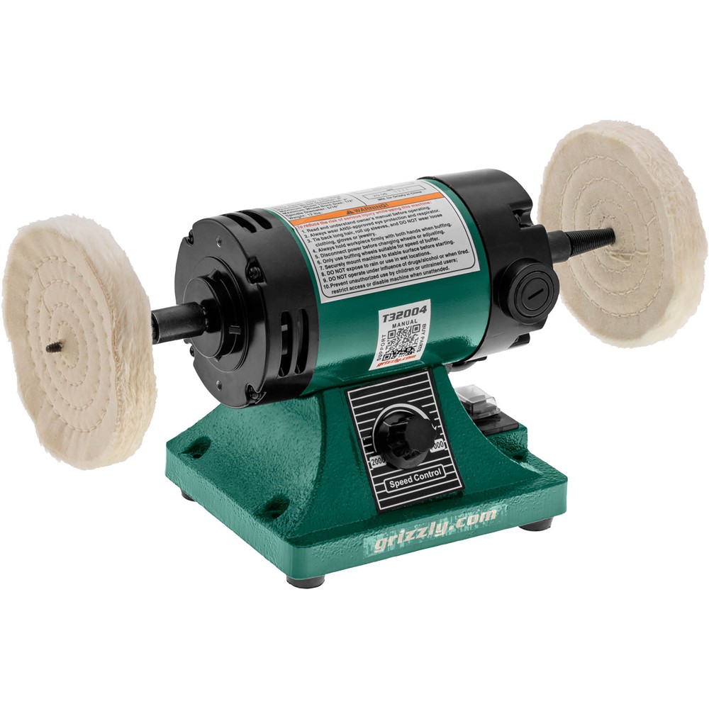 Grizzly T32004 - 3/4 HP Variable-Speed Mini Benchtop Buffer - Grizzly ...
