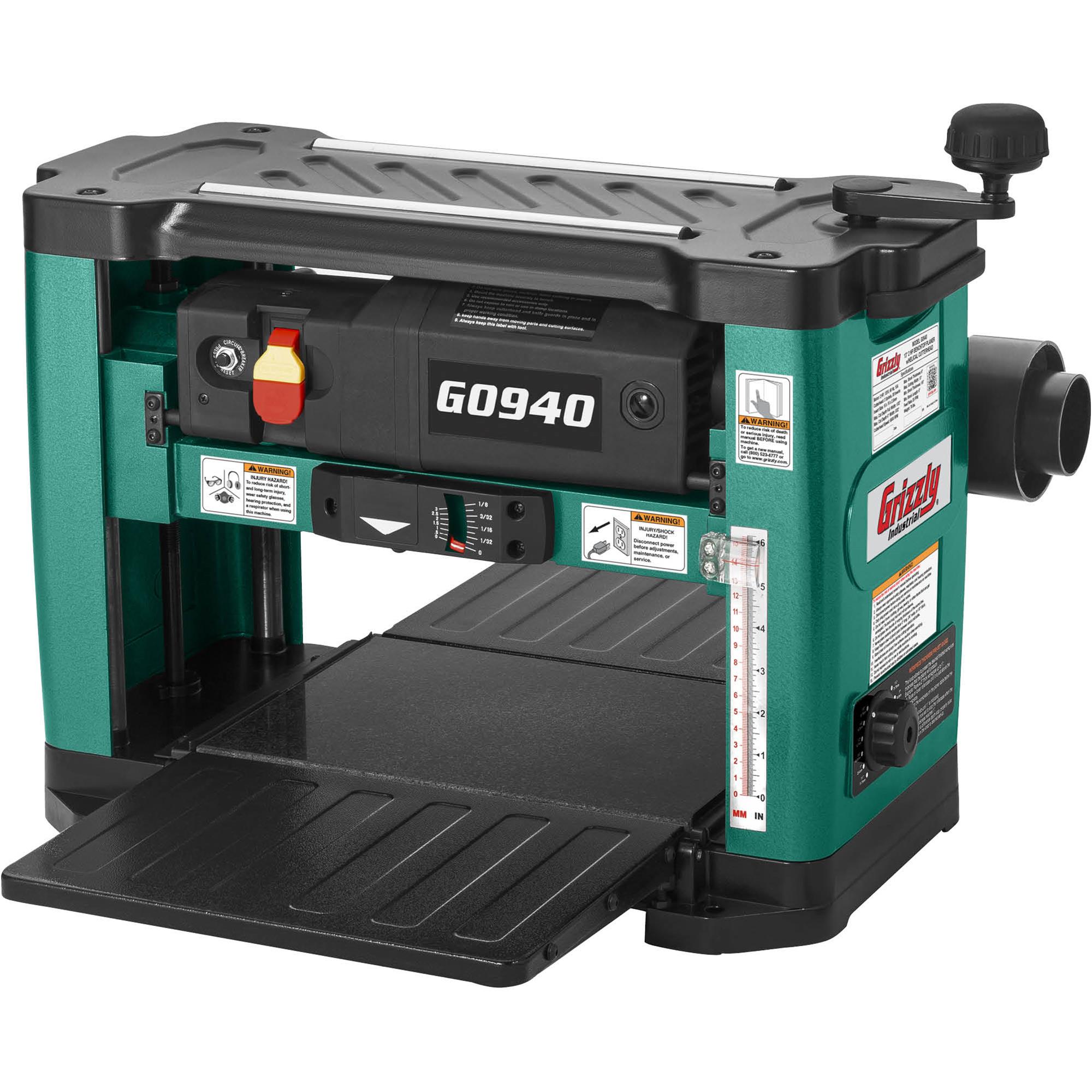 13 2 HP Benchtop Planer w Helical Cutterhead Grizzly Industrial
