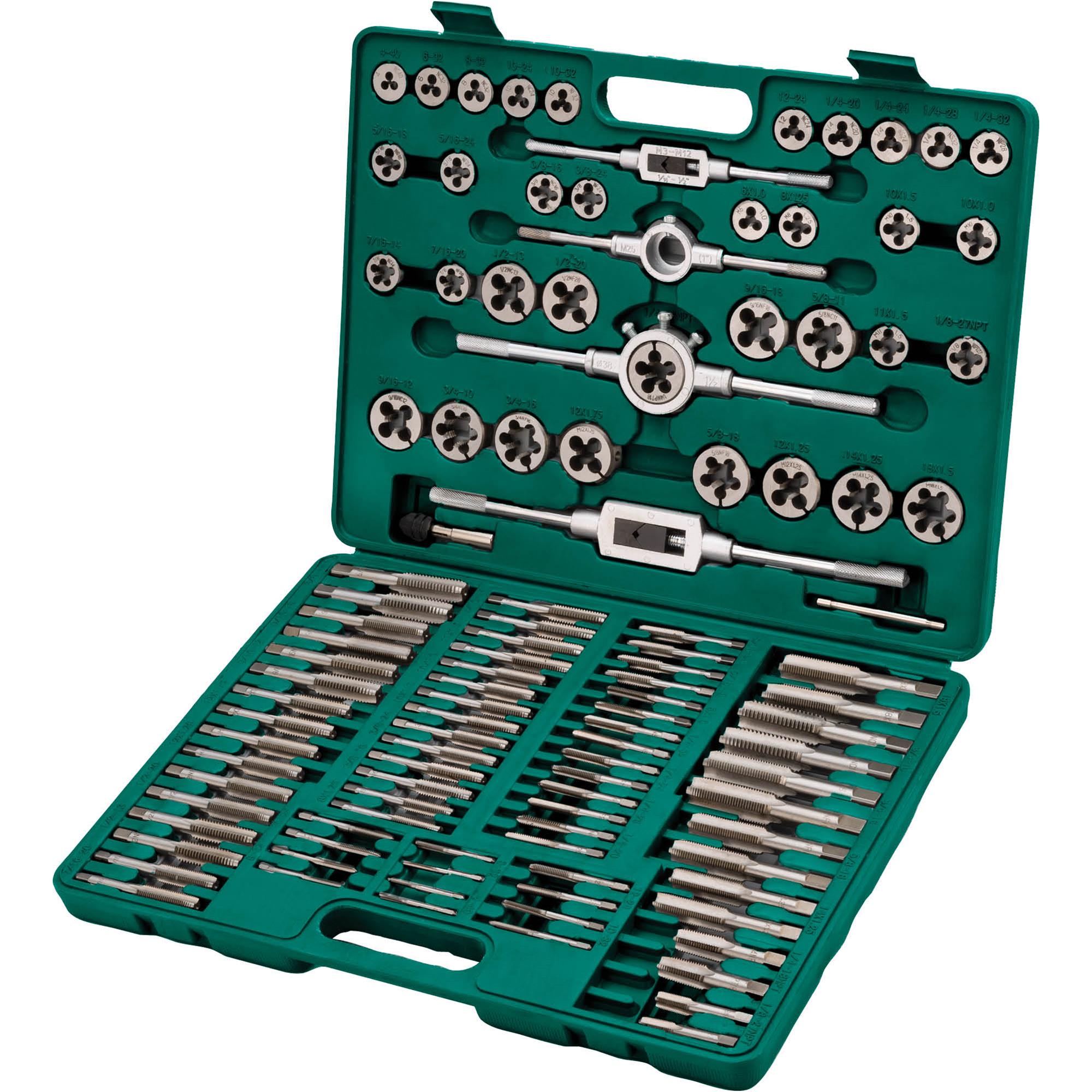 110-Pc. SAE/Metric Combination Tap & Die Set - Grizzly Industrial